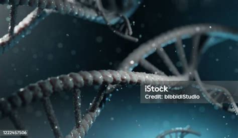 Dna 사슬의 추상적 인 3d 이미지 과학 인간 세포 생명 공학 Dna 가닥 분자 구조 그림 및 추상 그림 의료 전자 현미경 0