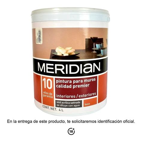Pintura Para Muros Meridian Premier Vinil Acrílica Satinada Base B4 4