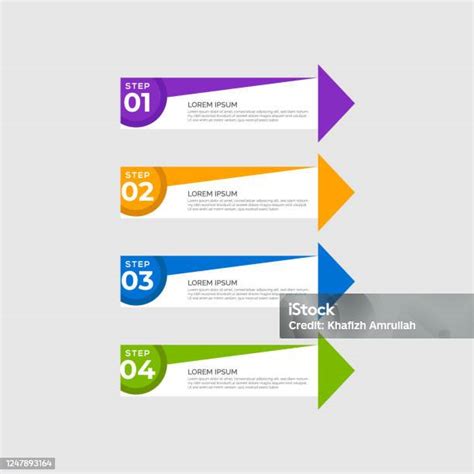 화살표 는 4 개의 옵션 단계 부품 단계와 요소를 디자인합니다 워크플로 레이아웃 다이어그램 차트 보고서 웹 디자인 프리젠 테이션 계획 전략 데이터 시각화를위한 최소한의