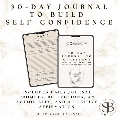Self Esteem And Inner Validation Journal Digital Journal With 30 Days Of Reflection And