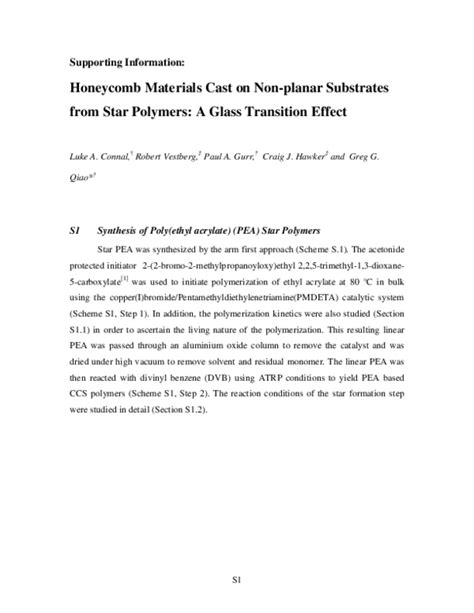 Pdf Patterning On Nonplanar Substrates Flexible Honeycomb Films From A Range Of Self