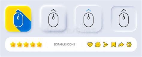 Swipe Up Mouse Line Icon Scrolling Arrow Sign Landing Page Scroll