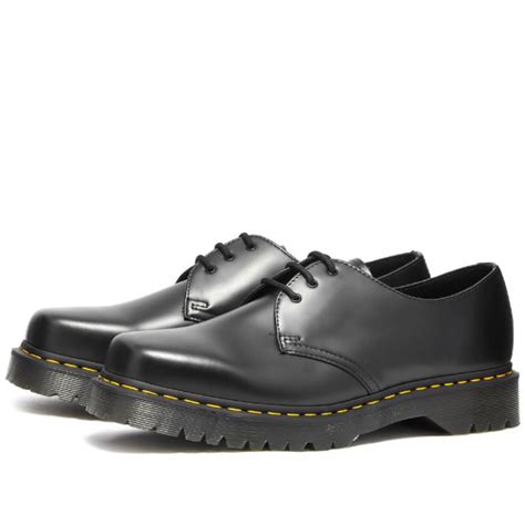 Dr Martens 1461 Bex Squared 3 Eye Shoe Black Polished Smooth