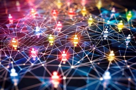 Premium Photo Abstract Image Depicting A Colorful Network Of Interconnected Nodes Symbolizing
