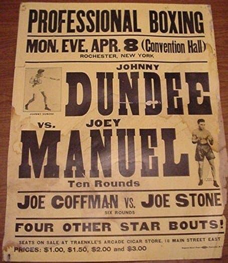 Dundee Johnny Dundee Vs Joey Manuel Poster Heavy Weight Collectibles