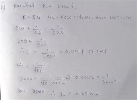 [solved] 1 A Series Rlc Circuit Has The Following Properties R 5
