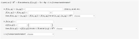 solved 1 point let f r2 → r be defined by f y 2x