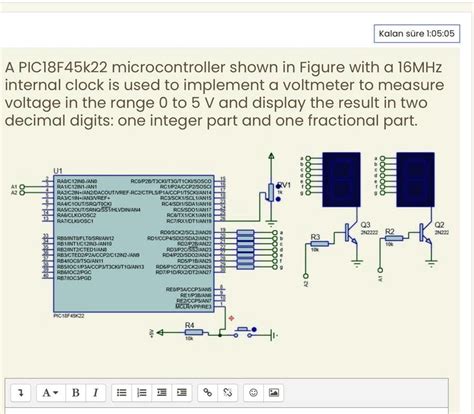 solved a pic18f45k22 microcontroller shown in figure 1 with a 16mhz