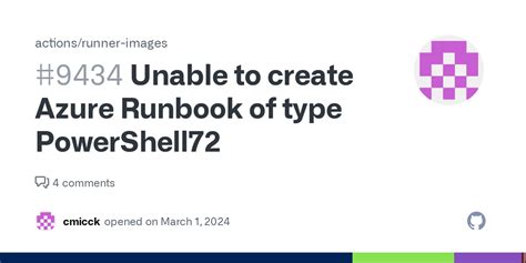 Unable To Create Azure Runbook Of Type Powershell72 · Issue 9434 · Actionsrunner Images · Github