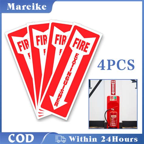 4Pcs Fire Extinguisher Signage Sticker Laminated Signage 12 X 4 Inch Self Adhesive Weatherproof