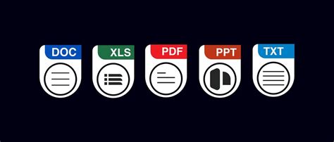 Premium Vector File Type Icons File Formats In Flat Design File And Documents Extensions Icons