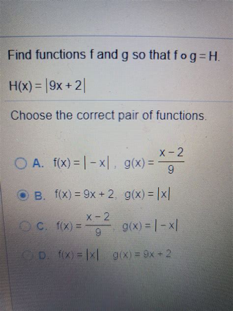 Answered Find Functions F And G So That F Og H … Bartleby