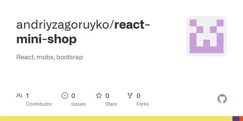 Github Andriyzagoruykoreact Mini Shop React Mobx Bootsrap