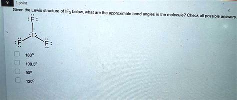 1point Given The Lewis Structure Of If3 Below What A… Solvedlib