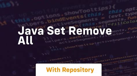Java Set Remove All Youtube