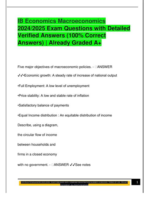 Ib Economics Macroeconomics 2024 2025 Exam Questions With Detailed Verified Answers 100