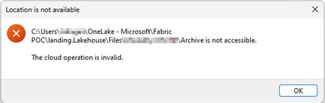 unable to access lakehouse files in onelake explorer r microsoftfabric