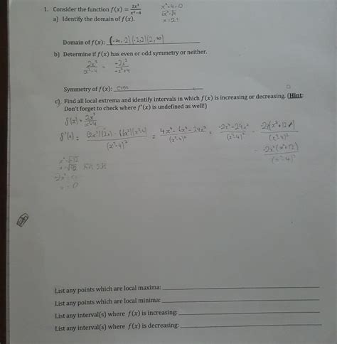 Solved Consider The Function F X A Identify The Chegg Com