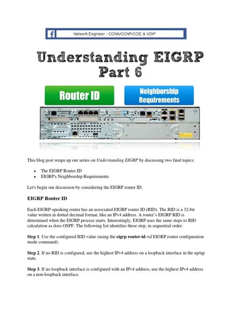 Understanding Eigrp Part 6 Pdf Router Computing Internet