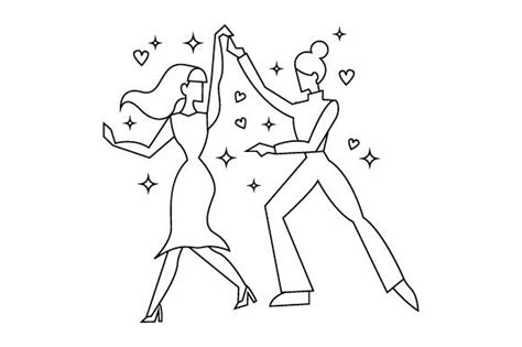 Romantic Same Sex Couple Dancing Line Art Svg Cut File By Creative Fabrica Crafts · Creative