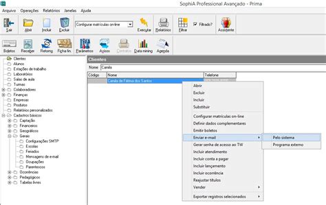 como enviar e mails pelo sistema