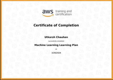 Completed Machine Learning Plan With Aws Utkarsh Chauhan Posted On The Topic Linkedin