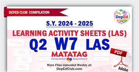 Deped Learning Activity Sheets Quarter 2 Week 7 Archives The Deped Teachers Club