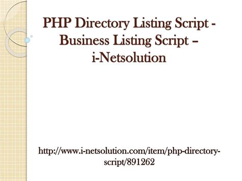 Ppt Php Directory Listing Script Business Listing Script I