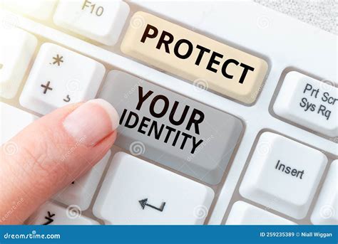 Conceptual Display Protect Your Identity Conceptual Photo Secure From Data Breach And