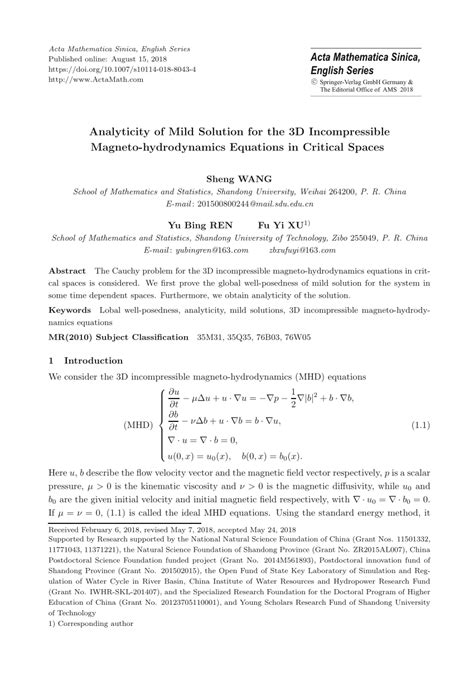 Pdf Analyticity Of Mild Solution For The 3d Incompressible Magneto