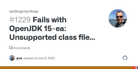 Fails With Openjdk 15 Ea Unsupported Class File Major Version 60