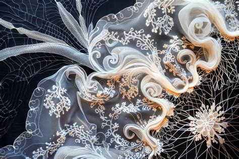 Delicate White Lace With Intricate Patterns On A Dark Background Intricate Lace Patterns