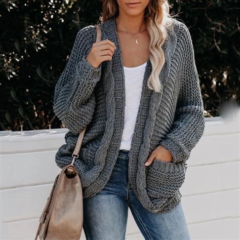 Cardigans En Tricot Pour Femmes Loose Slouchy Oversized Wrap Chunky