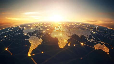 Global Communication Network Interconnected Business Nodes And Human Resource Collaboration