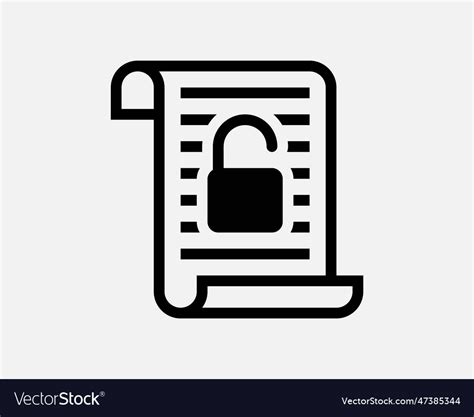 Unlock Scroll Document Icon Royalty Free Vector Image