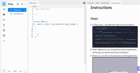 Solved Main Java X 3 E Console Shell Markdown Instructions Chegg