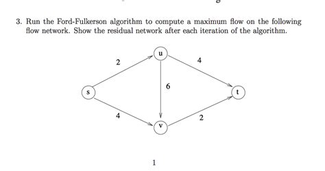Solved Run The Ford Fulkerson Algorithm To Compute A Maximum