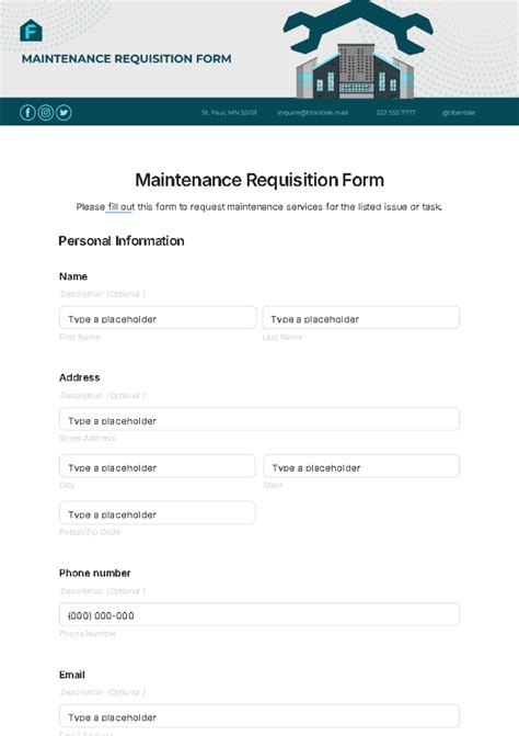 Free Maintenance Requisition Form Template To Edit Online
