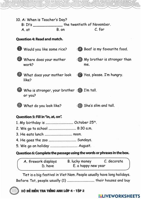 Teacher Jennifer Ta4 Review 3 Test 4 Worksheet Live Worksheets