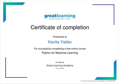 Kavita Yadav On Linkedin Successfully Completed Python For Machine