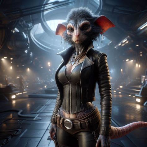 Dark Fur Female Ysoki Starfinder Races 2e Ttrpg Alien Female