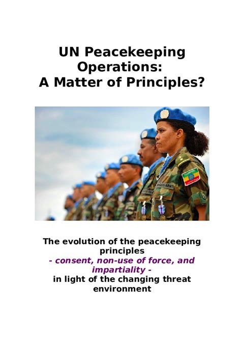 Doc Un Peacekeeping Operations A Matter Of Principles