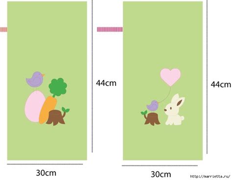 Мешочки с детской аппликацией для подарков к Пасхе