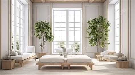 3d 그림에서 흰색 벽과 3개의 침대 겸용 소파가 있는 내부 장면 및 프레임 흉내낸 현대적인 열대 거실 가정 생활 고급스러운 거실 거실 창 배경 일러스트 및 사진 무료