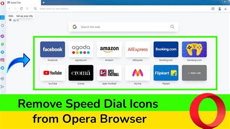 How To Remove Speed Dials In Opera Browser Start Page Or New Tab Page Youtube