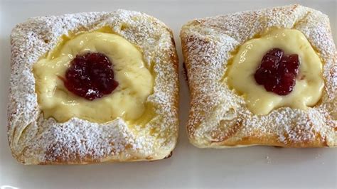 Blätterteigtaschen Mit Vanillepudding Lecker Und Schnell Youtube