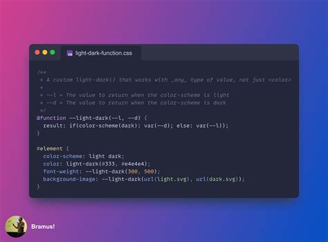 A Custom Light Dark Function In Css That Works With Any Type Of