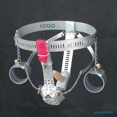 Bdsm Handcuff Bondage Locking Adjustable Chastity Belt With Remote Control Vibrator Anal Toys