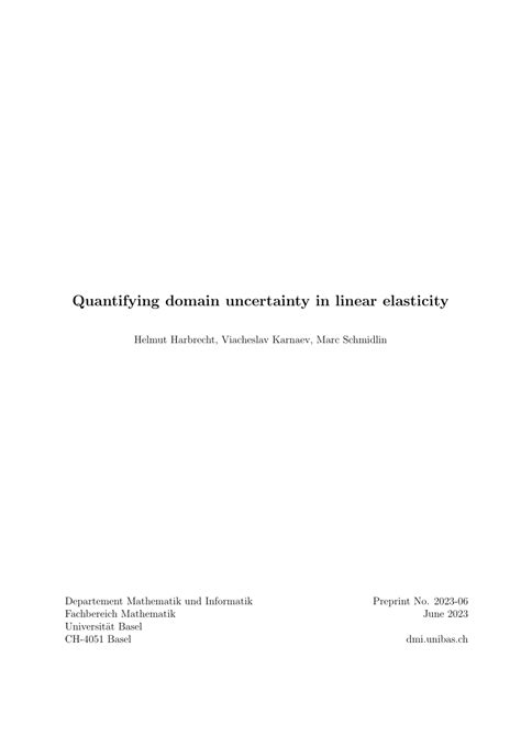 PDF Quantifying Domain Uncertainty In Linear Elasticity