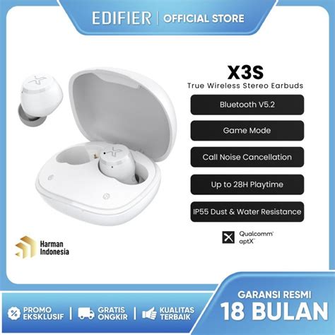 Jual Edifier X3s Tws Wireless Bluetooth 52 Earphone Qualcomm Aptx Cvc